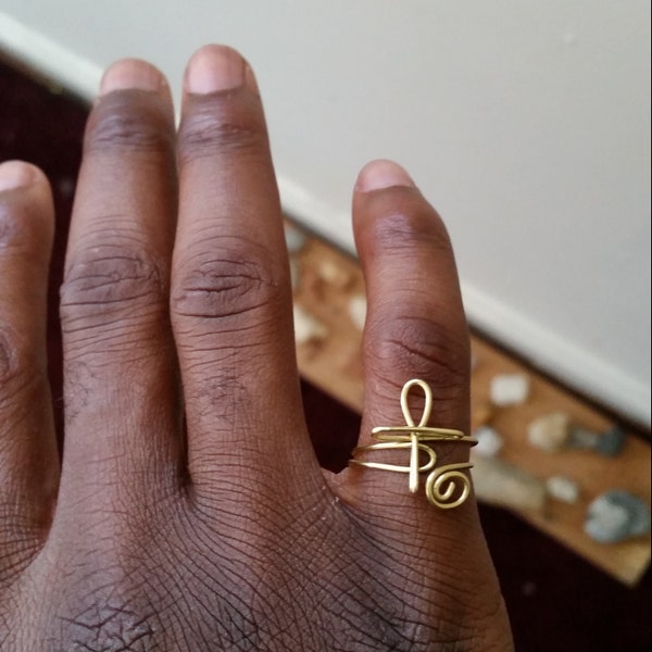 Adjustable Ankh Ring - Etsy