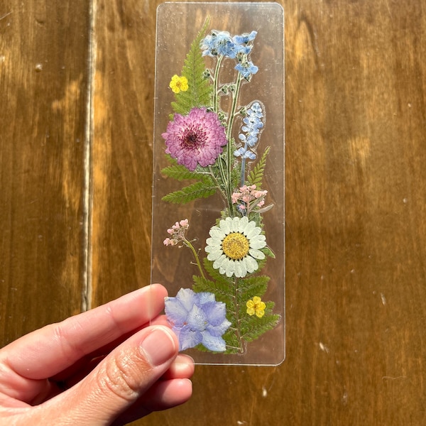 Forget Me Not Bookmark Real Dried Flowers Gift for Reader Bookmark for ...