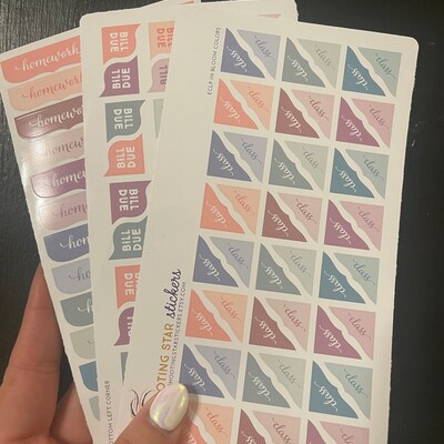 24 Homework Planner Headers Student Reminder Sticker Fits - Etsy