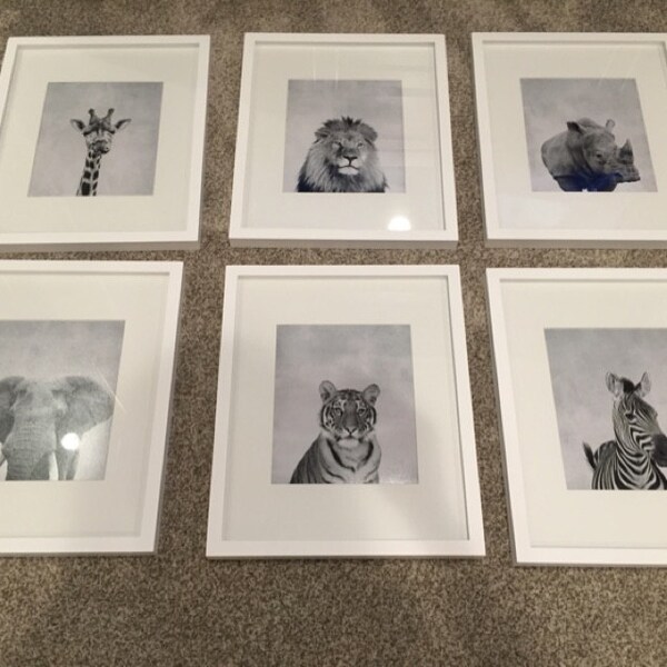 Six Animal Prints African Safari Prints Safari Animal Nursery Art ...