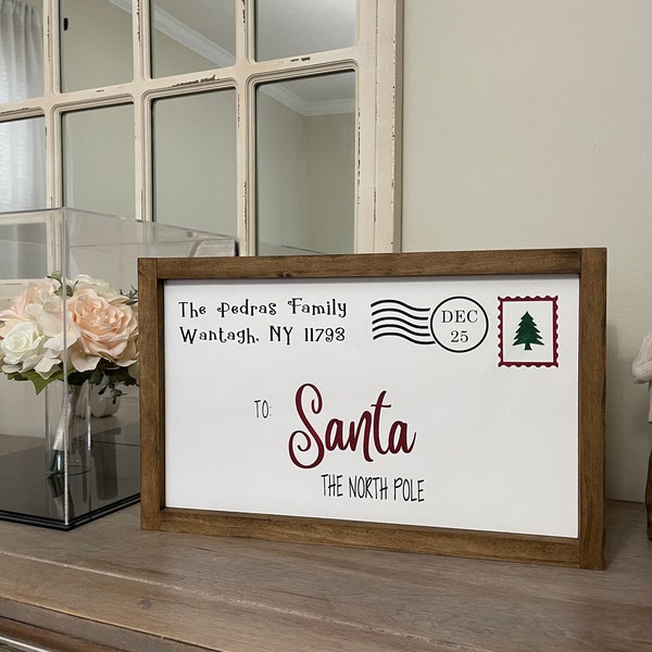 Personalized Santa Letter Sign Family Name Christmas Decor, Holiday ...