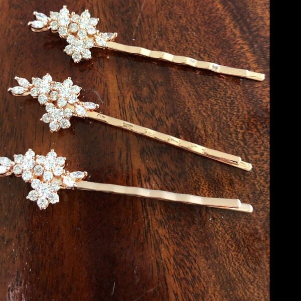 Rose Gold Bridal Hair Pins, Bridal Hair Comb, Vintage Style Hair Pins ...