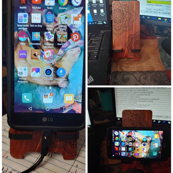 Custom Wood Phone Stand With Personalized Message (handwritten or Typed ...