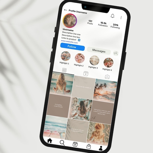 Instagram Mockup Template Editable Canva Templates Social Media ...