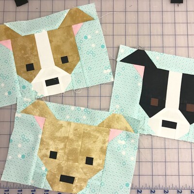 Dog Quilt BLOCK Pattern, PDF, Instant Download, Modern Patchwork, Pet ...