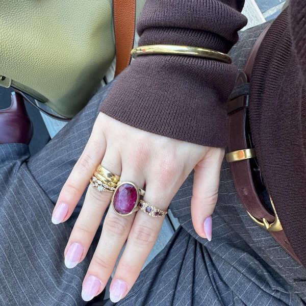 Pure Copper Minimalist Stacking Ring, Handmade Dainty Jewelry, Anxiety ...