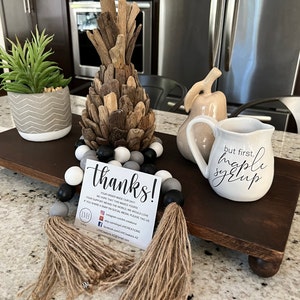 Wood Riser, Ball Leg Wood Tray, Farmhouse Decor, Rustic Tray, Riser ...