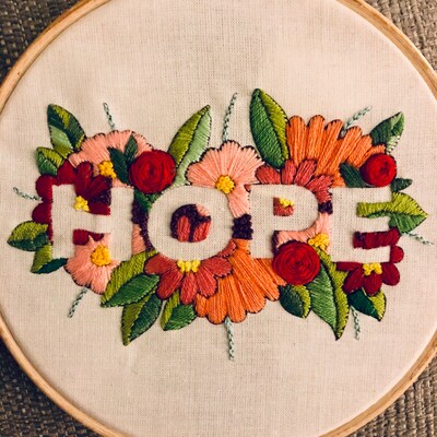 Hope Embroidery Pattern, Needlecraft , Embroidery Pattern, Beginners ...