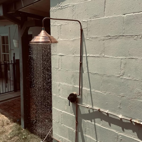 Unlacquered Copper Showerhead , Rain Shower Head , Showerhead , Copper ...
