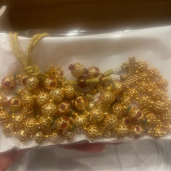 Long Gold Plated Matar Mala Necklace/indian Long Necklace/pakistani ...