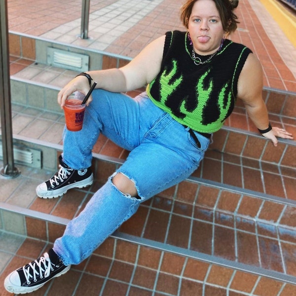 PDF: on Fire Crochet Sweater Pattern - Etsy