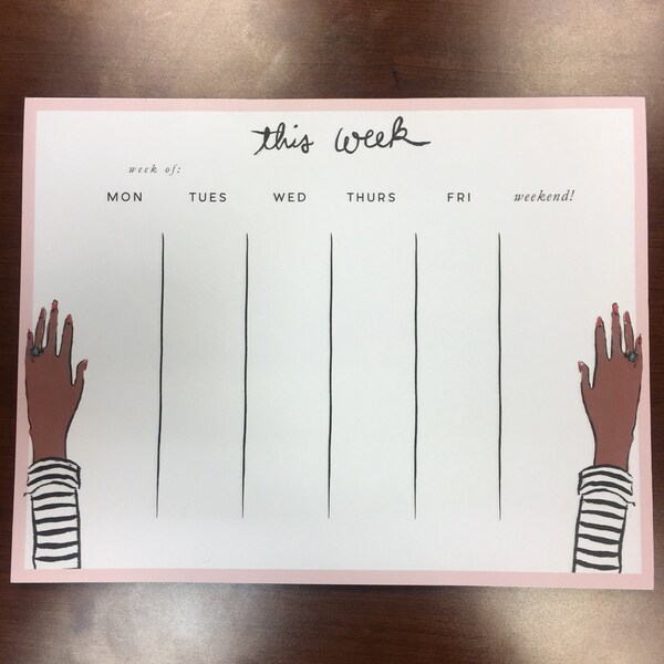 Week at a Glance Pad: Striped Tee {paper Notepad, to Do List, Fashion ...