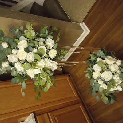 Floor Free Standing Arch Arrangement Aisle Flowers White Boho Pampas ...