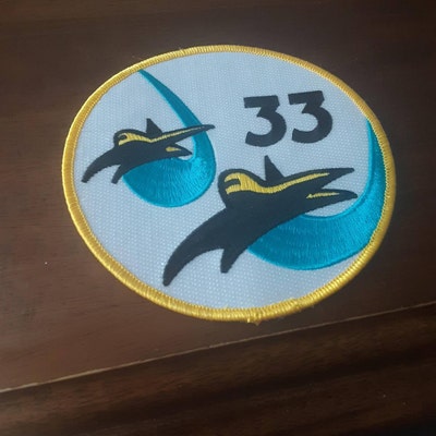 USAF 33 Cadet Squadron CS-33 5 Inch LARGE Iron-on Vintage Patch Black ...