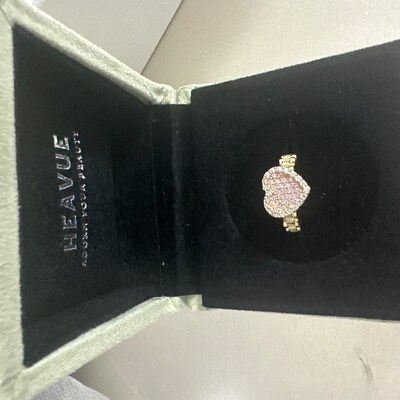 14K Solid Gold Quinceañera Heart Flower Ring / 14K Real Gold 15 Años ...