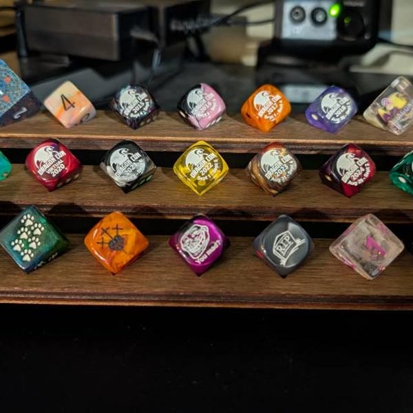 Handcrafted Wooden Dice Display Stand | Minimalist Tabletop Holder for ...