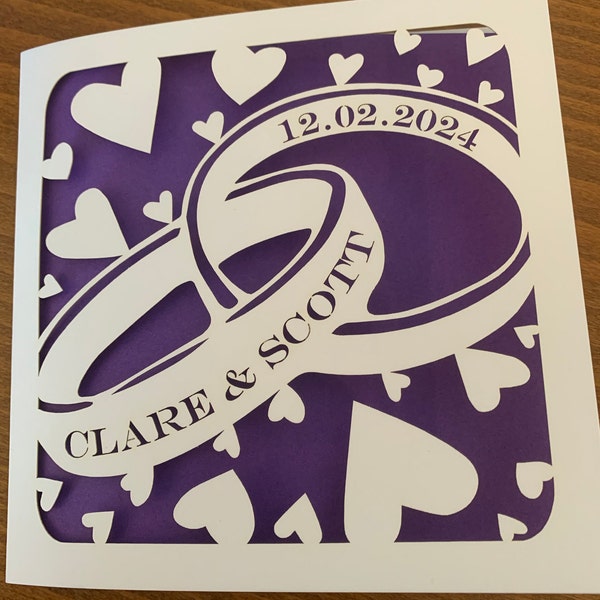 Personalised Entwined Wedding Rings Card - Etsy UK