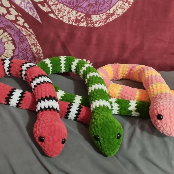 No Sew Snake Crochet Pattern: 5 in 1 Amigurumi Plushie Bundle (PDF ...