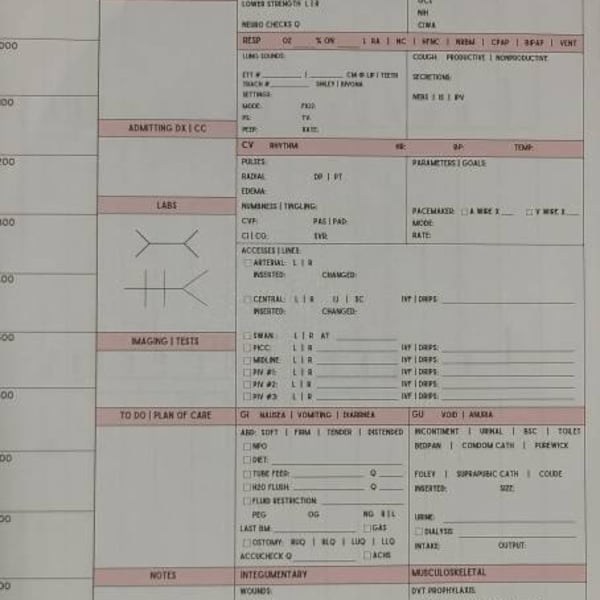 PACU Nurse Report Sheet, PACU Nursing Report Sheet, PACU Nurse Handoff ...