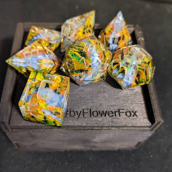 Autumn Dnd Dice Set - Nature Themed Dnd Dice, Fall Leaves Forest, River ...