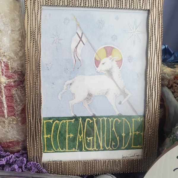 Agnus Dei Fine Art Print, Lamb of God Watercolor Painting Print ...