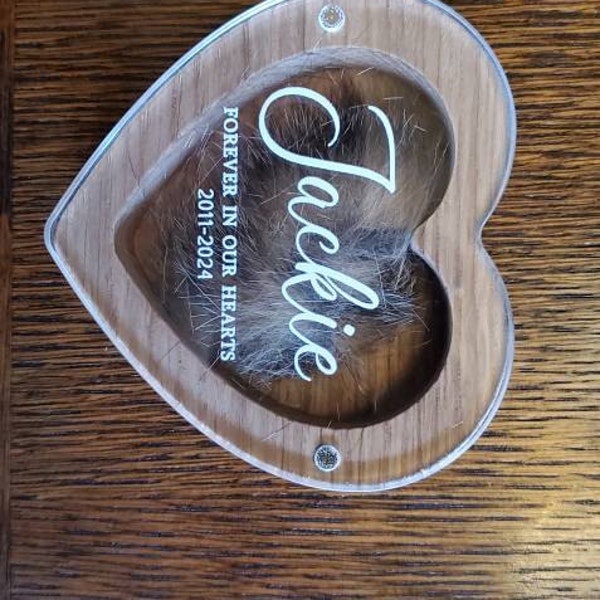 Custom Pet Memorial Hair Keepsake Box Personalized Fur Keepsake for Dog ...