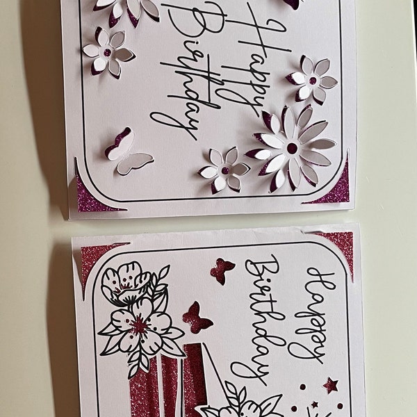SVG: Birthday Insert Card Bundle. Cricut S40 Insert Card. Birthday Card ...