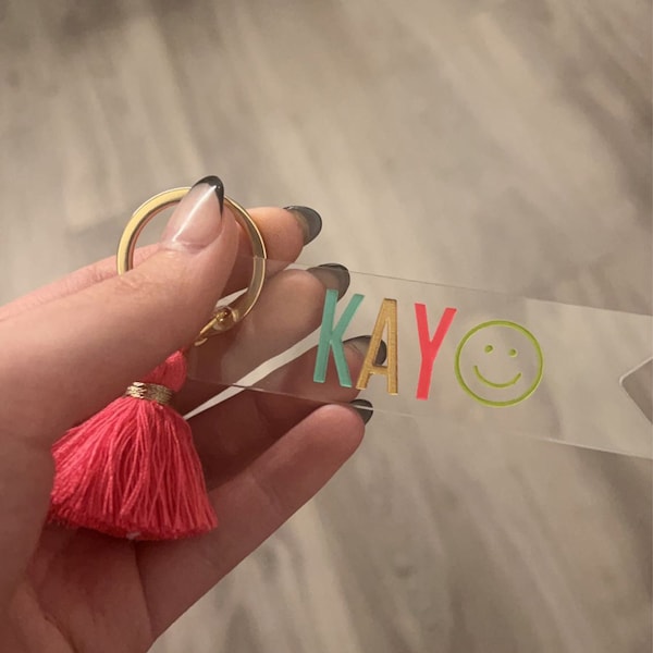 Personalized Name Keychain, Custom Name Tag, Colorful Tassel Keychain ...