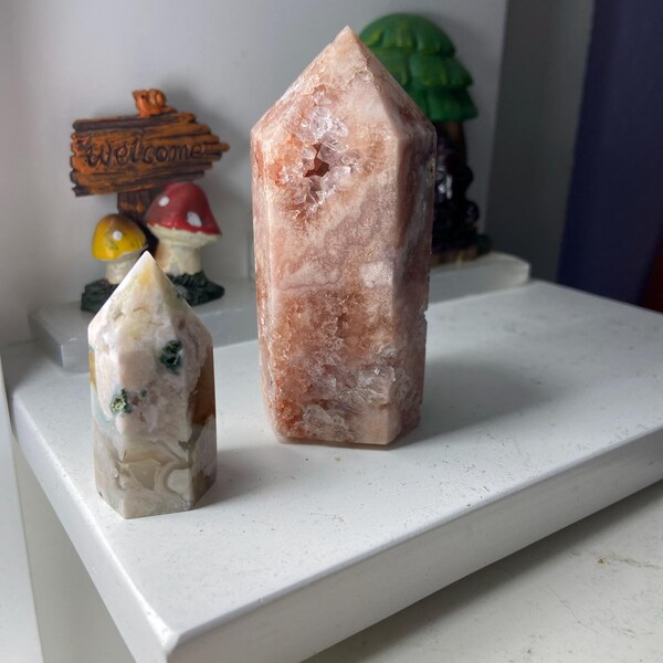 Statement Pink Amethyst Slab on a Stand / Pink Amethyst Crystal Point ...