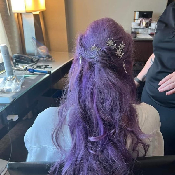 Silver Celestial Hair Pins, Star Hair Pins, Star Hair Piece Wedding ...