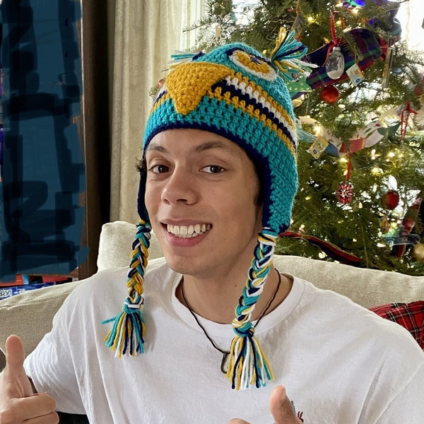 Seahawk Hat or Infinity Scarf, Uncw-themed, Hand-crocheted - Etsy