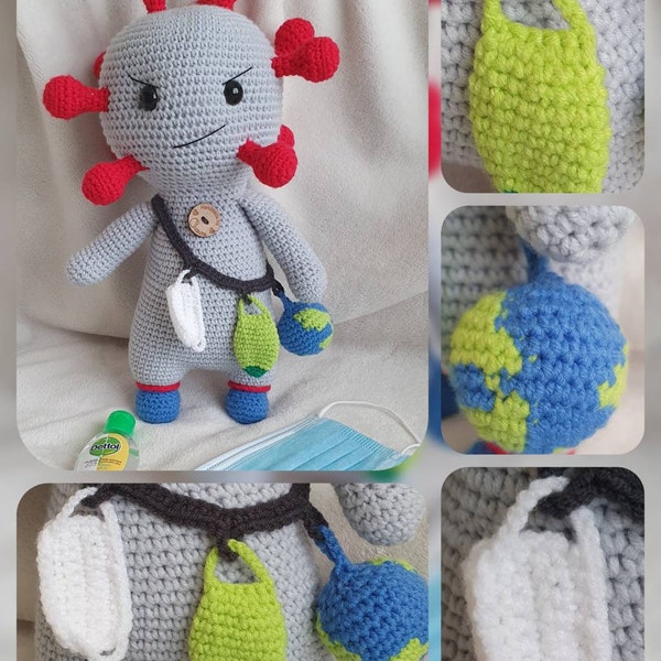 CROCHET PATTERN VIRUS Toy Amigurumi Doll, Amigurumi Doll, Tutorial ...