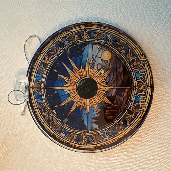 Path of Total Solar Eclipse Memento Gift, Gold Necklace, Celestial Gift ...