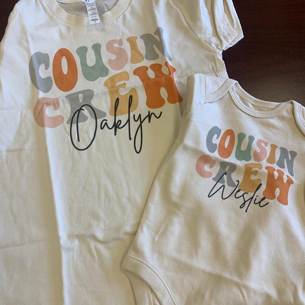 Personalized Groovy Cousin Crew Kids Shirt - Retro Custom Matching Cousins Shirts - Cousin Trip ...