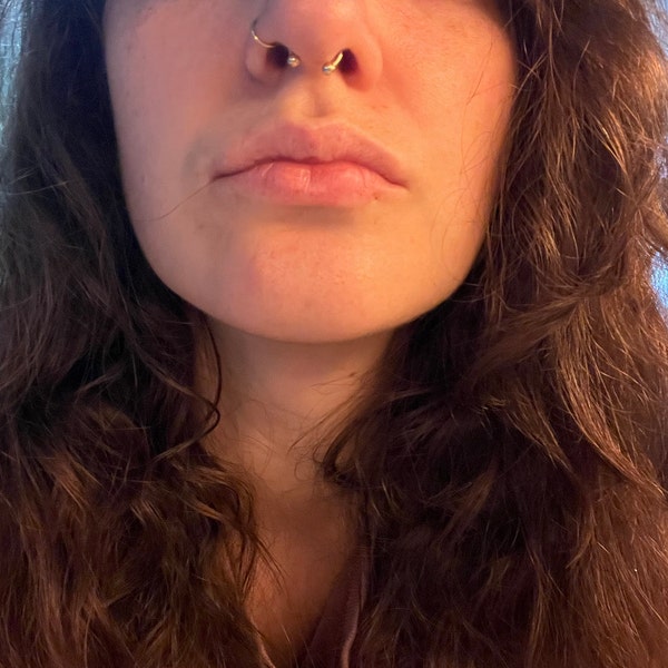 14K Solid Gold Horseshoe Nose Septum Ring/daith Earring/tragus Jewelry ...