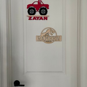 Personalized Wood Dinosaur Wall Sign Bedroom Door Sign | Etsy