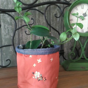 4 Inch Fabric Planter Pot Cover Small Round Storage Basket - Etsy