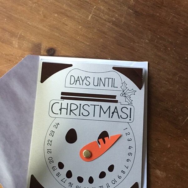 Christmas Countdown, Snowman Insert Card Design. SVG File, Digital ...