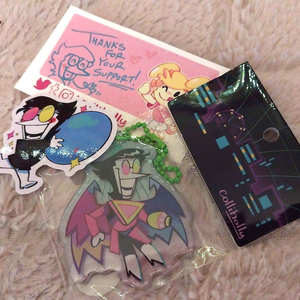 Spamton NEO Deltarune Holographic Keychain - Acrylic and Epoxy Charm 2. ...