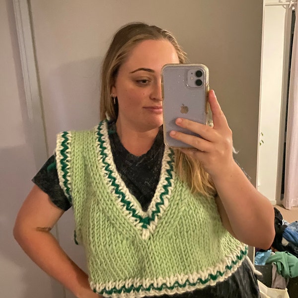 College Vest - Knitting Pattern - Etsy Australia