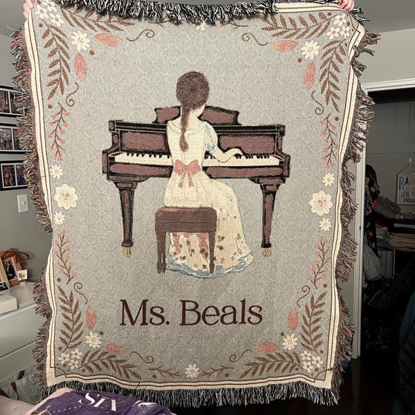 Book Lover Throw Blanket Bookish Woven Tapestry Personalized Gift for ...