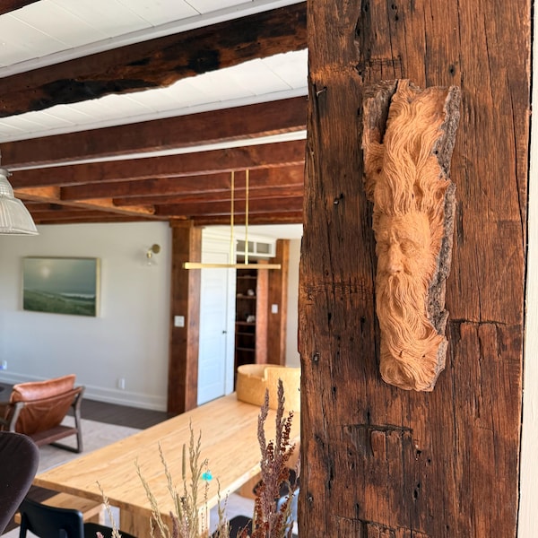 Home Decor Cottonwood Bark Woodcarving Greenman Wall Hanging Gift - Etsy