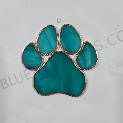 Paw Print Stained Glass Pattern Stained Glass DIY Beginner Stained ...