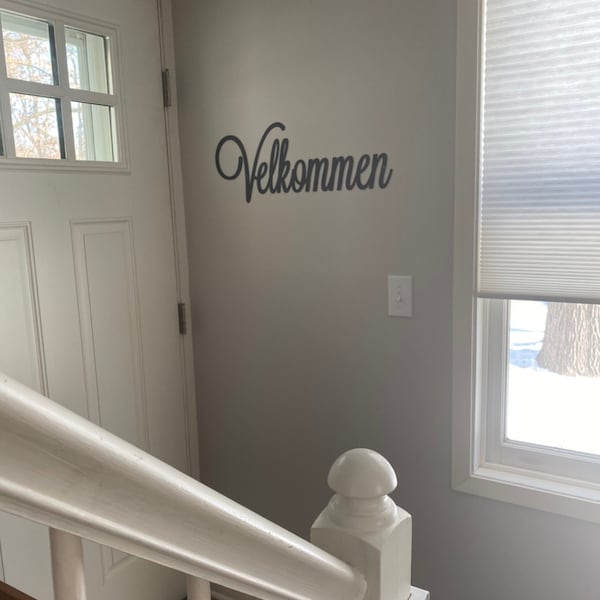 Velkommen Script Metal Sign, Norwegian Welcome, Word Art, Wall Decor ...