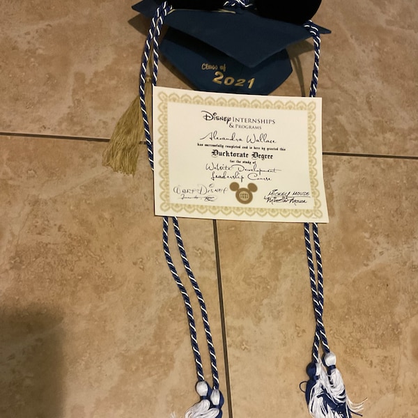 Graduation Cord / Honor Cords Intertwined Royal Blue and White - Etsy