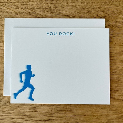 Running Note Cards Flat Notes Runner Thank You Cards Runner Stationery ...