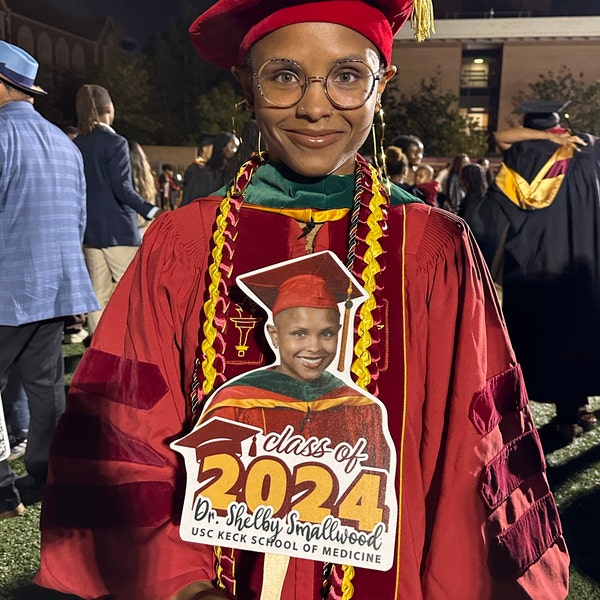 Custom Grad Fans, Graduation Fans, Head on a Stick, Custom Face Fans ...