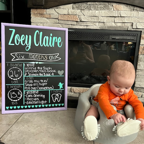 Monthly Baby Chalkboard - Milestone Chalkboard - Baby Shower Gift ...