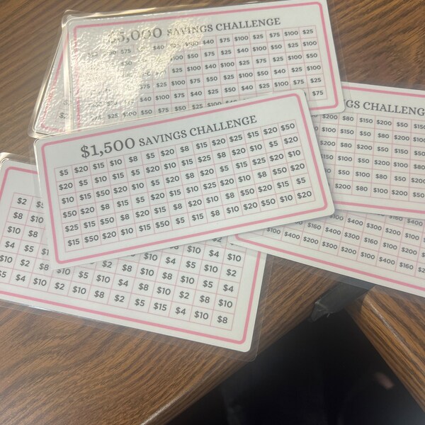 Savings Challenge Bundle, Laminated Savings Tracker, A6 Cash Envelopes ...