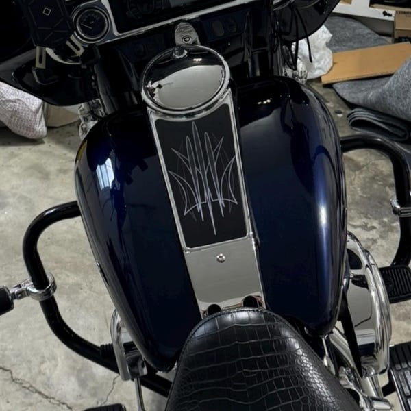Grey White Pinstripe on Black | Dash Insert Fits Harley Davidson Road ...
